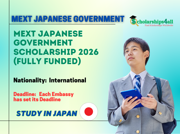 MEXT Japanese Government Scholarship 2026 (Fully Funded) - Scholarships4all.com